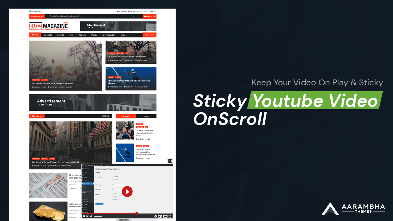 Sticky Youtube Video OnScroll - Keep Your Video on Play & Sticky